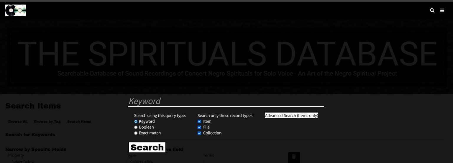 How to Search – THE SPIRITUALS DATABASE